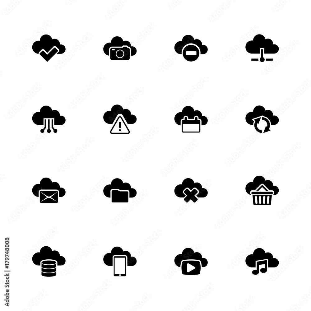 Computing Cloud - Expand to any size - Change to any colour. Flat ...