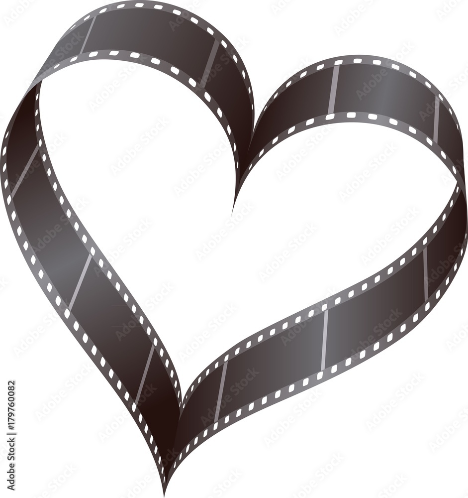 film reel in heart shape Stock Vector | Adobe Stock