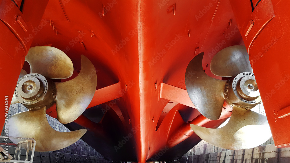 propeller and ship stern at dry dock Stock Photo | Adobe Stock