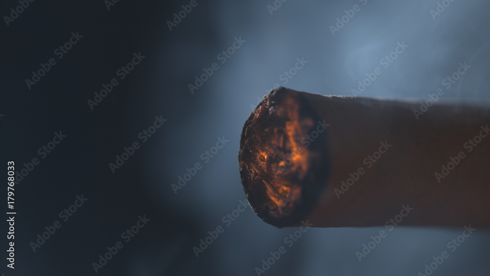 Photo & Art Print Burning end of a cigarette macro background 2, Cinestock