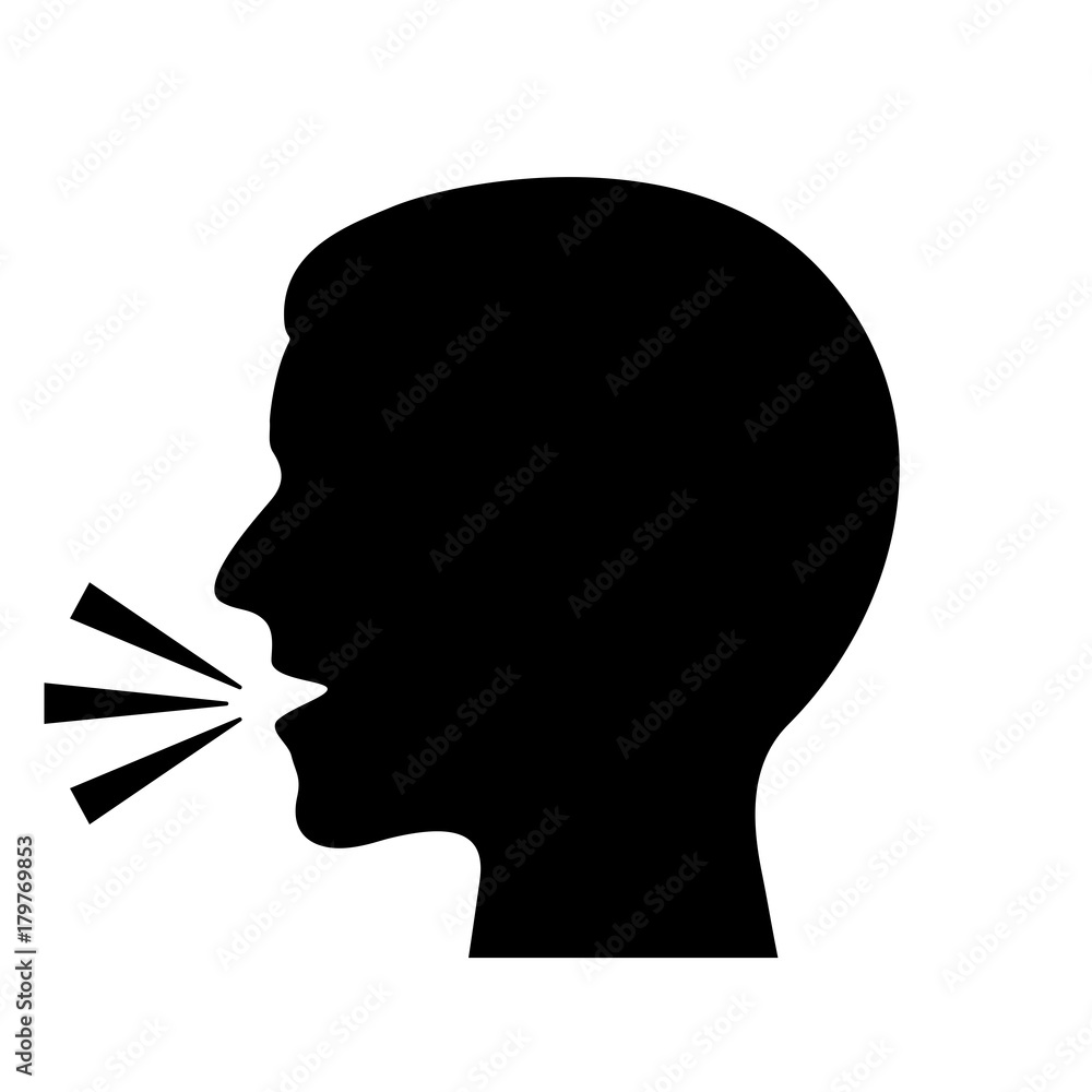 Man speaking vector silhouette Stock Vector | Adobe Stock
