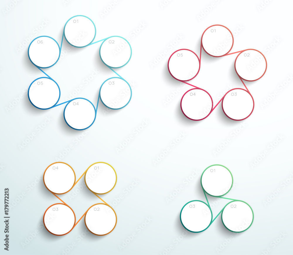 Infographic Business Connected Cycle Diagrams A Stock Vector | Adobe Stock