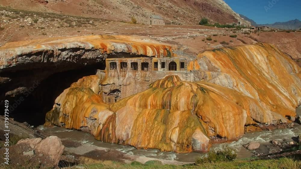 The Inca Bridge, Puente del Inca, Central Andes, Mendoza Province ...