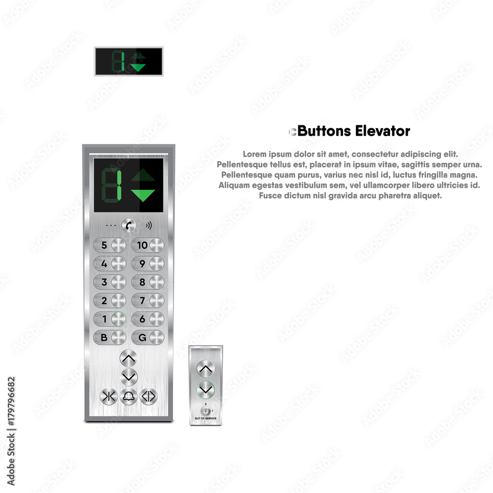 Buttons and display modern design for elevator., Lift Stock Vector ...