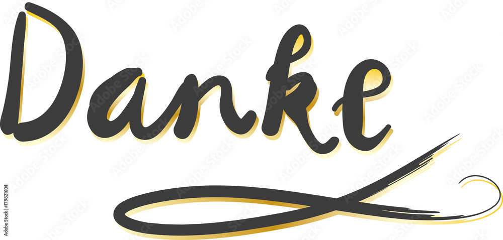 Handlettering Danke! Schriftzug in Schreibschrift, Handschrift Stock ...