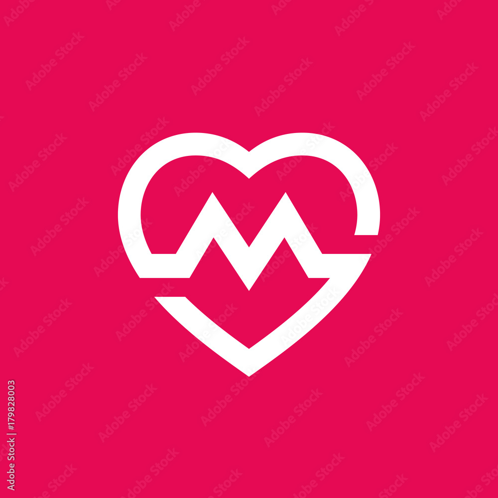 Letter M heart logo icon design template elements Stock Vector | Adobe ...