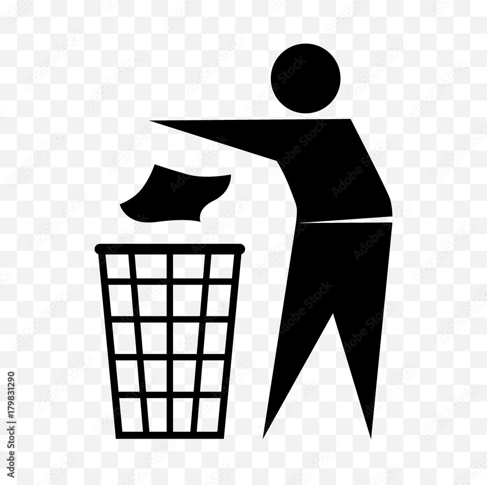 Tidy man symbol, do not litter icon, keep clean Stock Vector | Adobe Stock