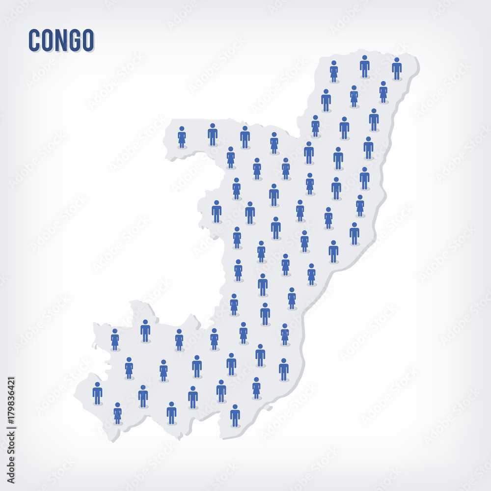 Vector people map of Congo. The concept of population. Stock Vector ...