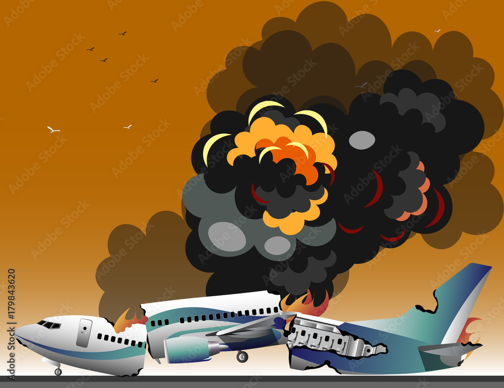 Aircraft accidents isolated Stock Vector | Adobe Stock