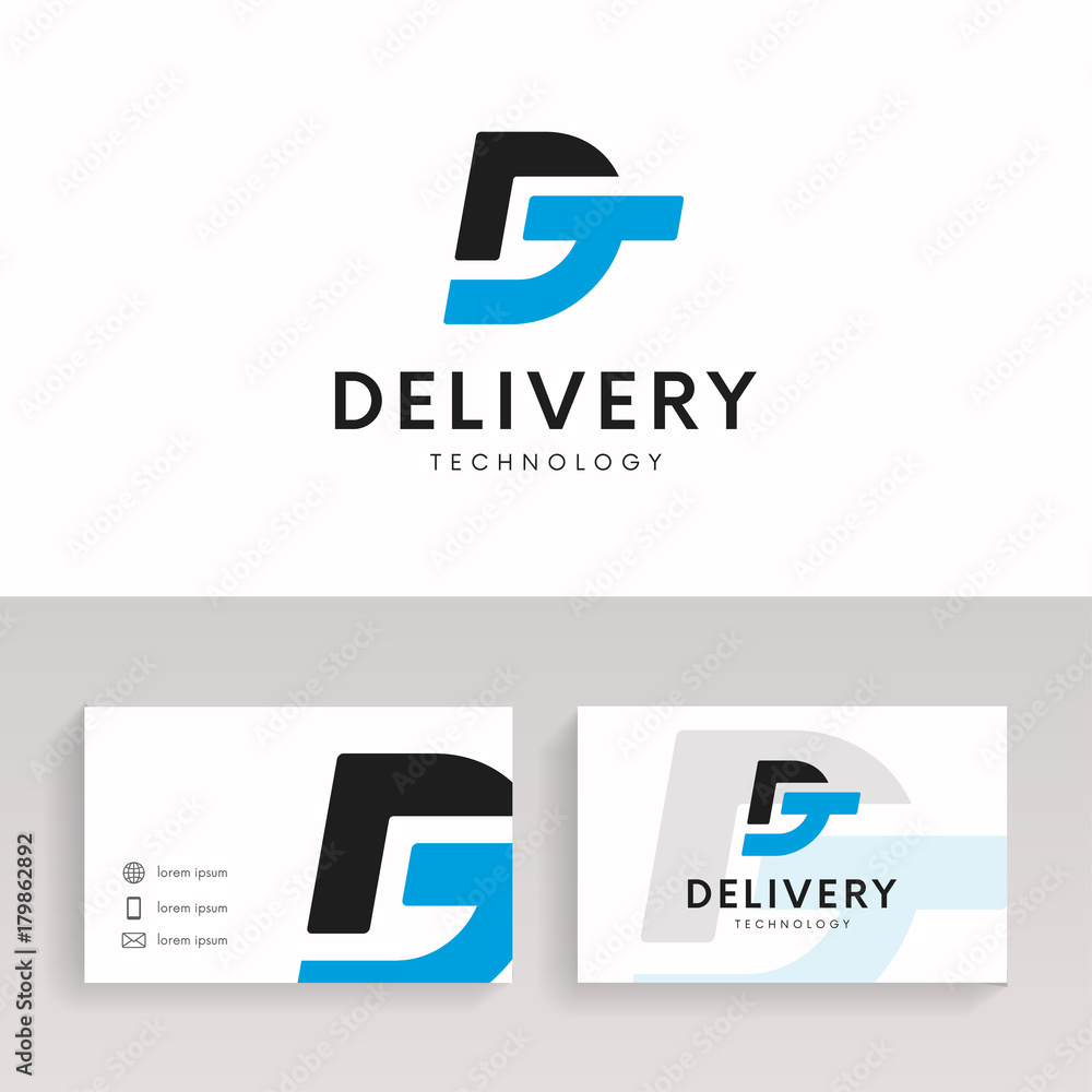 DT logo sign company icon with brand business card. Stock Vector ...