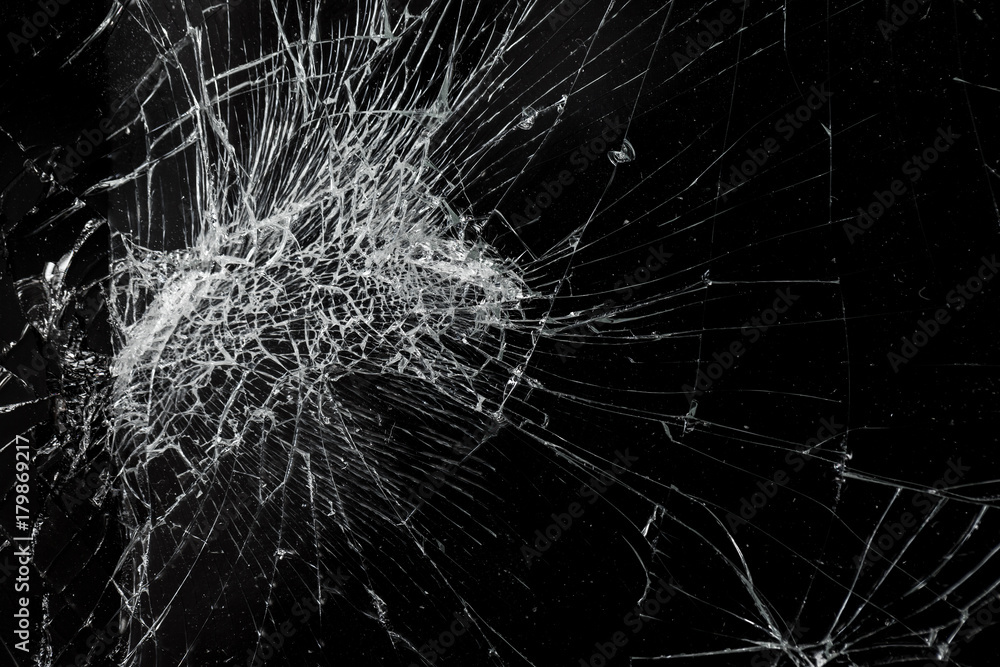 Top view cracked broken mobile screen glass texture background. Stock ...