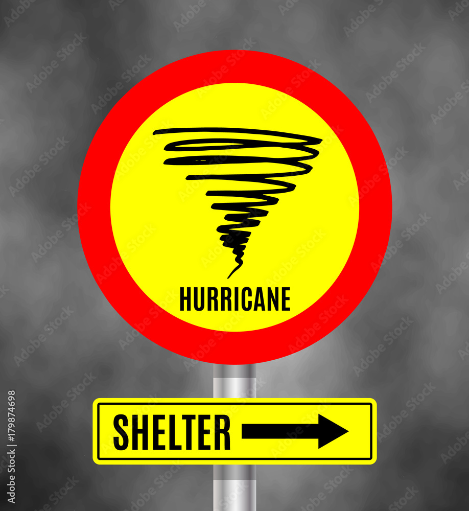 Stormy Weather Ahead Sign Board, Hurricane indication. Graphic banner ...