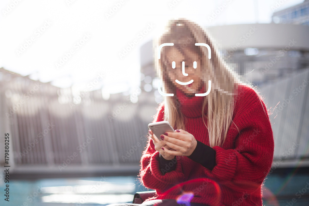 Recognizing the face of a girl on the street with a new smartphone ...