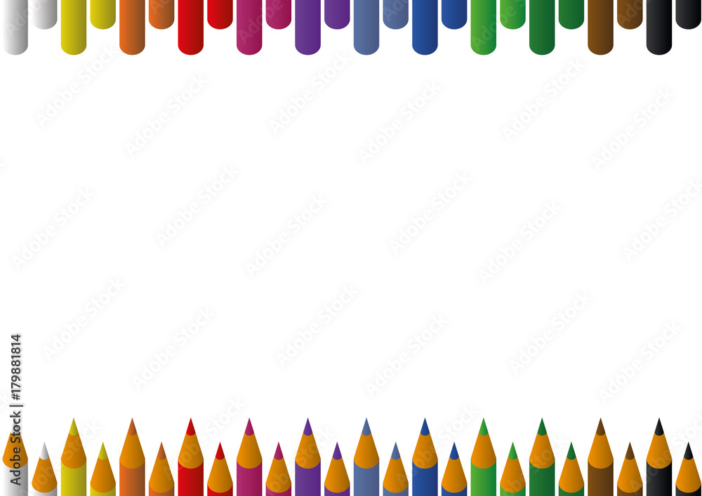 Rainbow pencils background for invitation cards and posters Stock ...