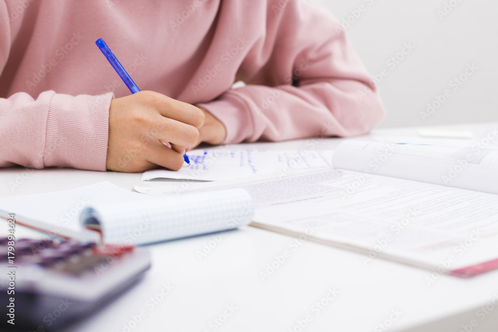 closeup of the hand of the child writing in the school Stock Photo ...