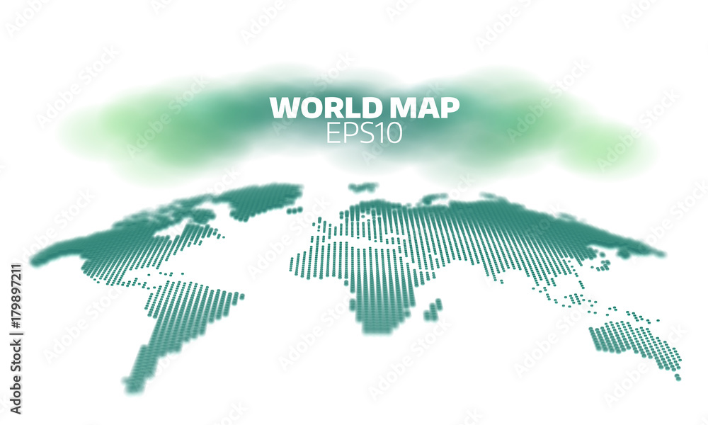 Abstract world map dot grid background. Vector hemispheres ...