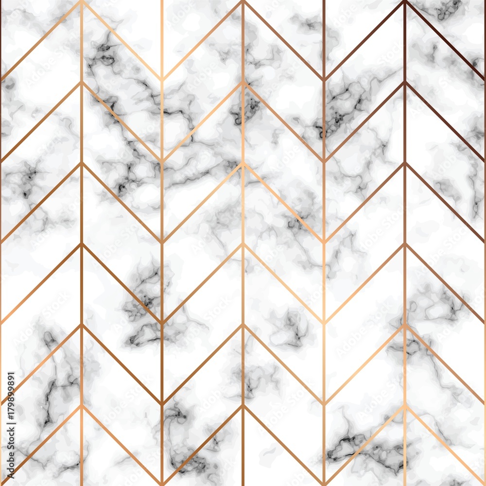 Vector marble texture, seamless pattern design with golden geometric ...