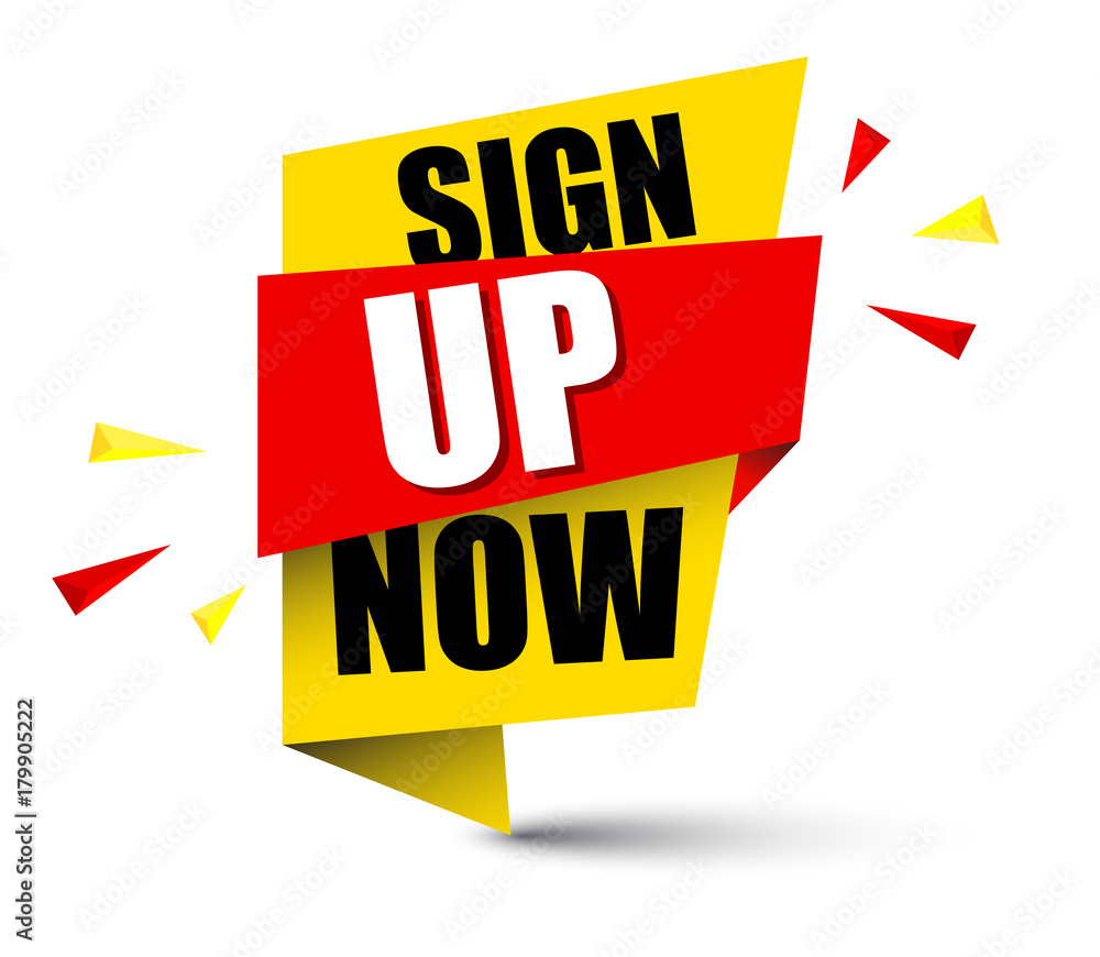 banner sign up now Stock Vector | Adobe Stock