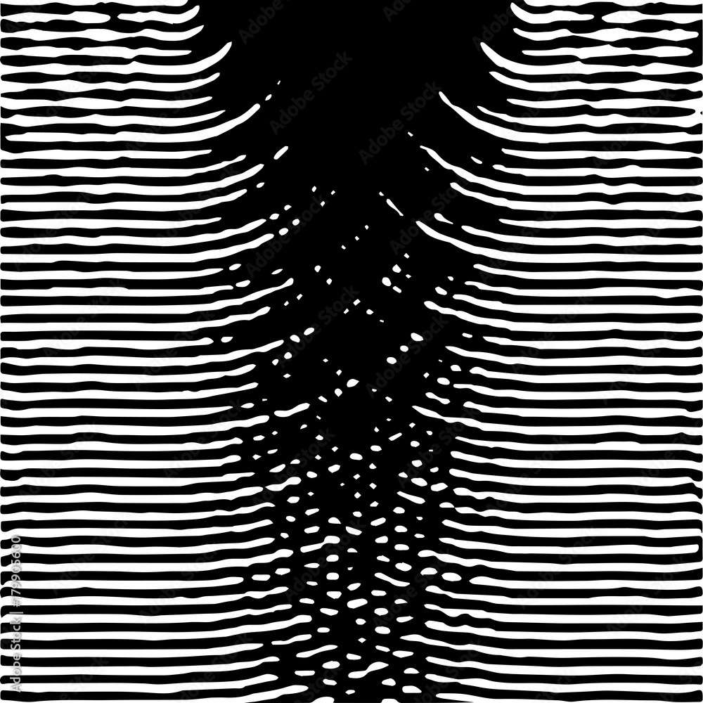 Radial waves with interference patterns, Black and white optical ...