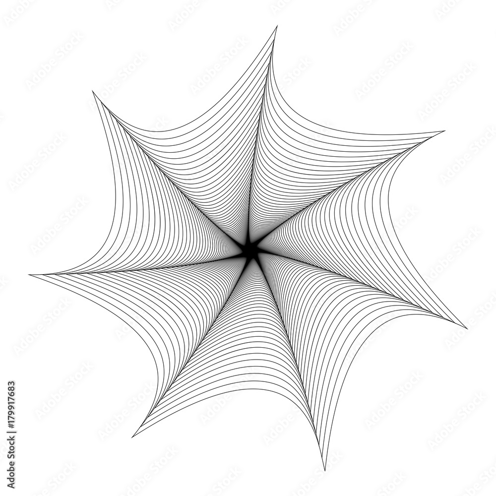 Vector Wavy Twirl Star - Graphic Element - Generative Art Stock Vector ...