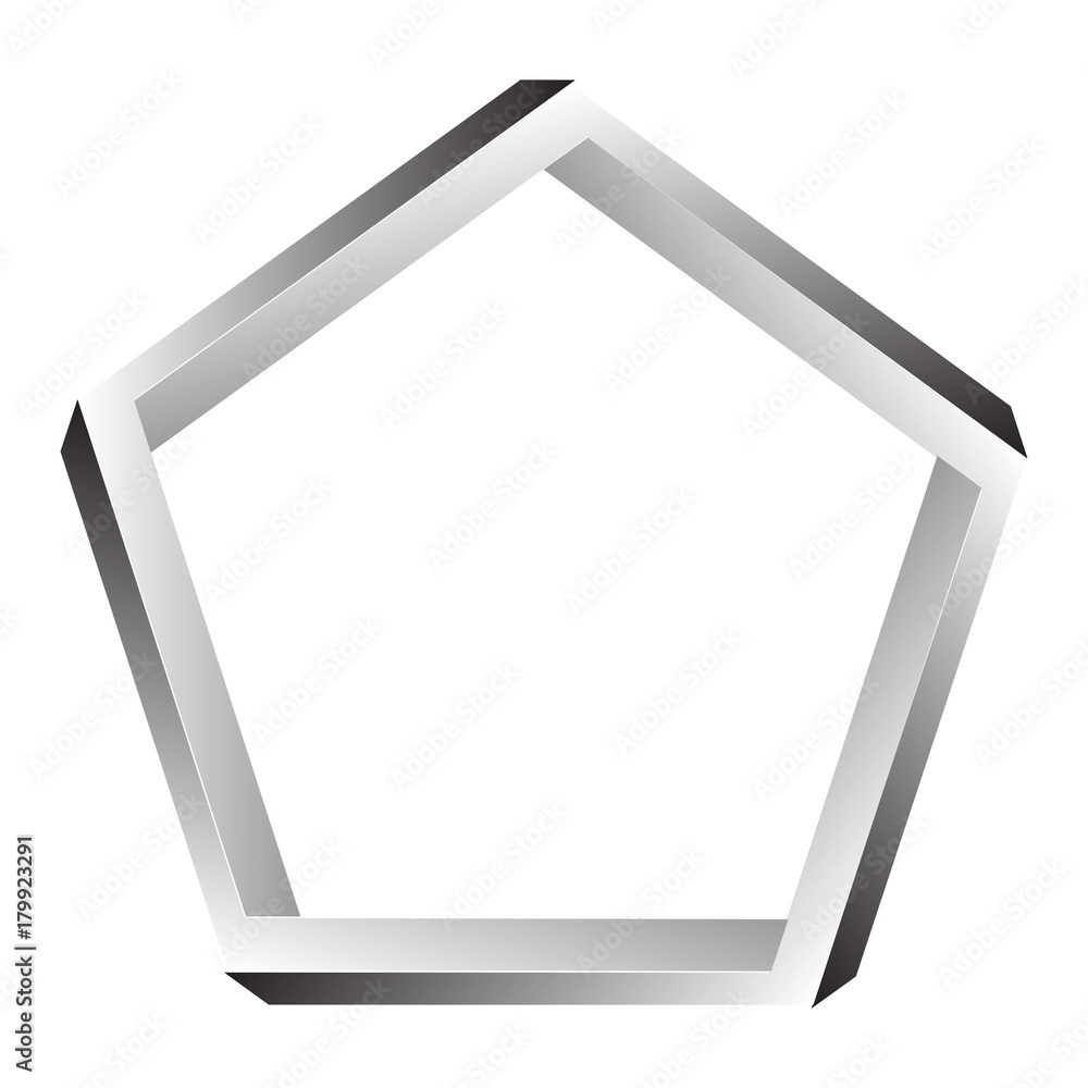 Fractal Penrose Pentagon - Impossible Optical Illusion - Vector ...