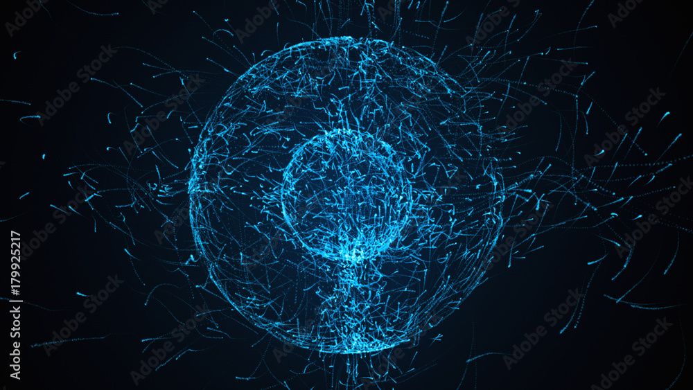 loopable abstract particles background with sphere shapes that have ...