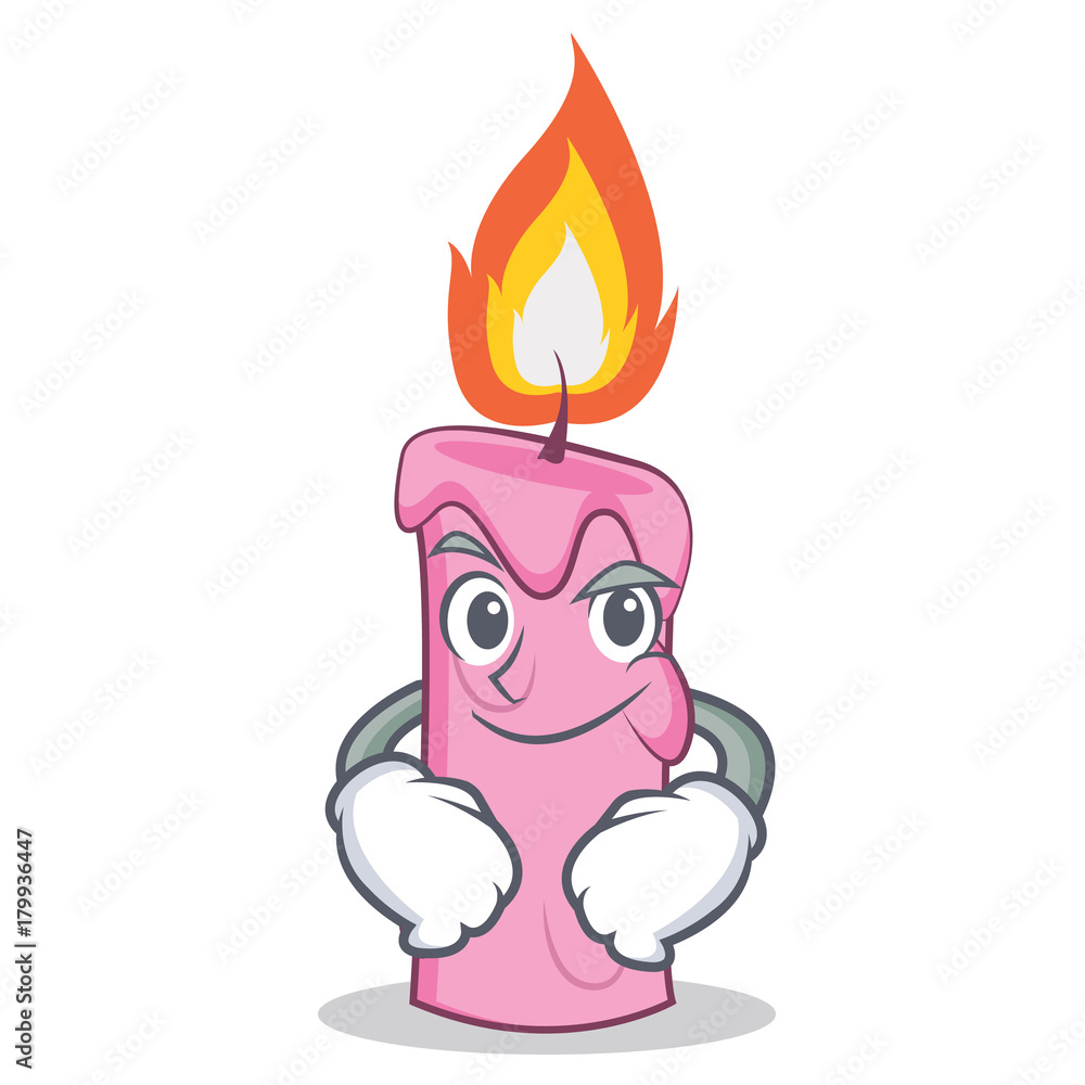 Smirking candle character cartoon style Stock Vector | Adobe Stock
