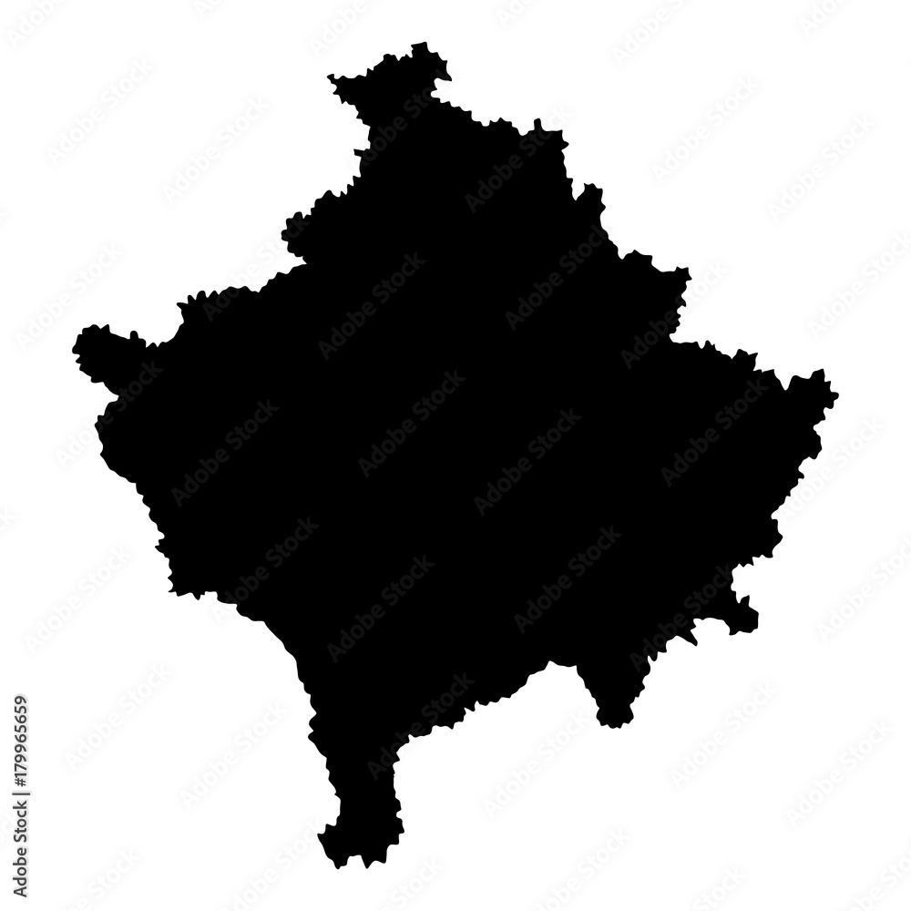 Kosovo vector map high detailed silhouette illustration isolated on ...