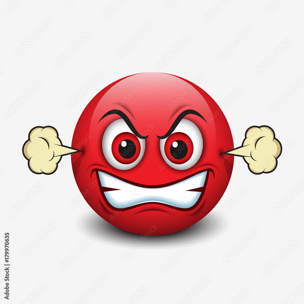 Angry emoticon, emoji Stock Vector | Adobe Stock
