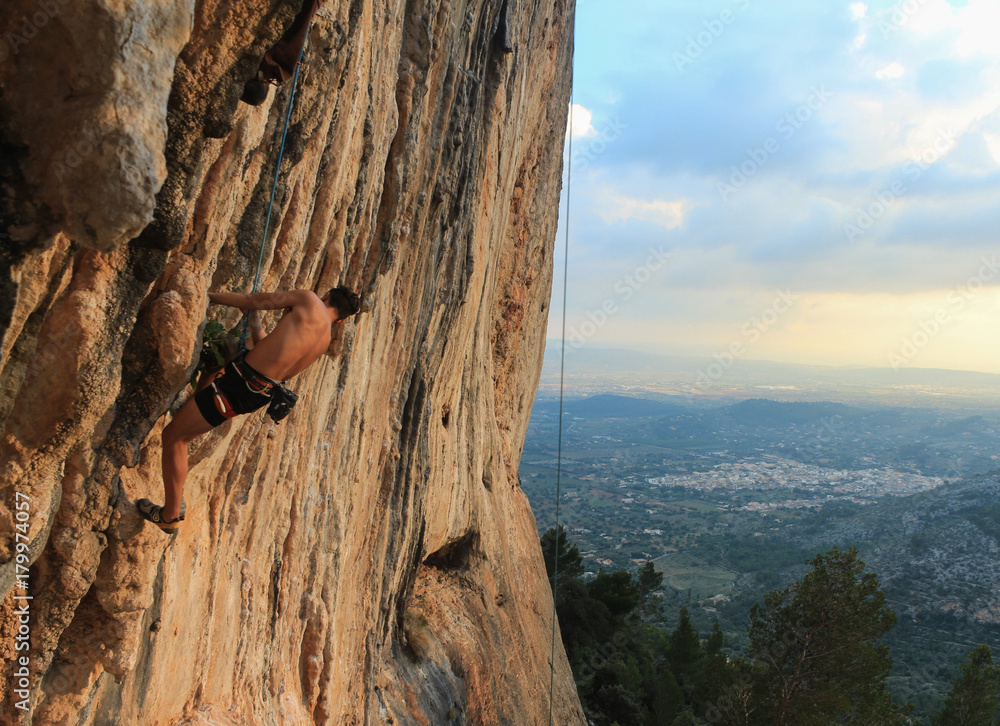 climbing tufa walls in Alaro Majorca Stock-Foto | Adobe Stock
