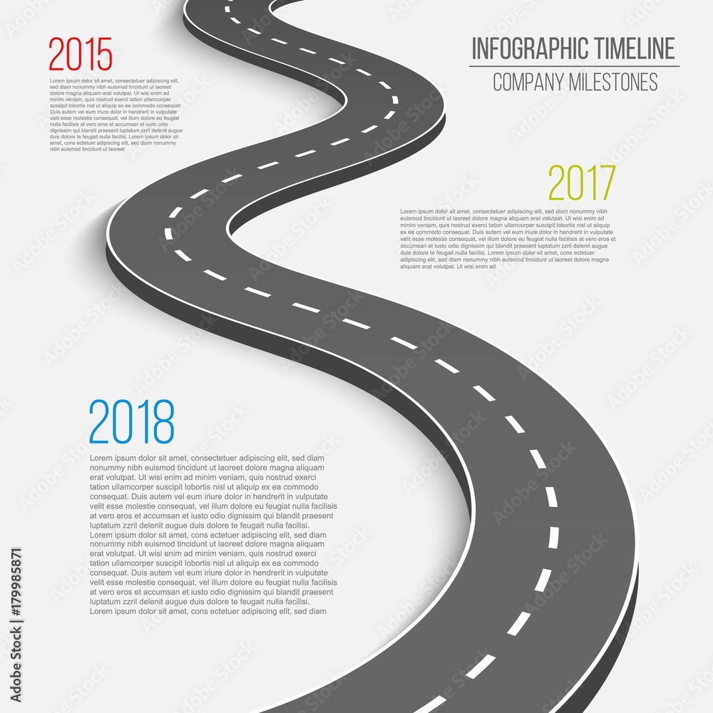 Creative vector illustration of winding curved road. Art design ...