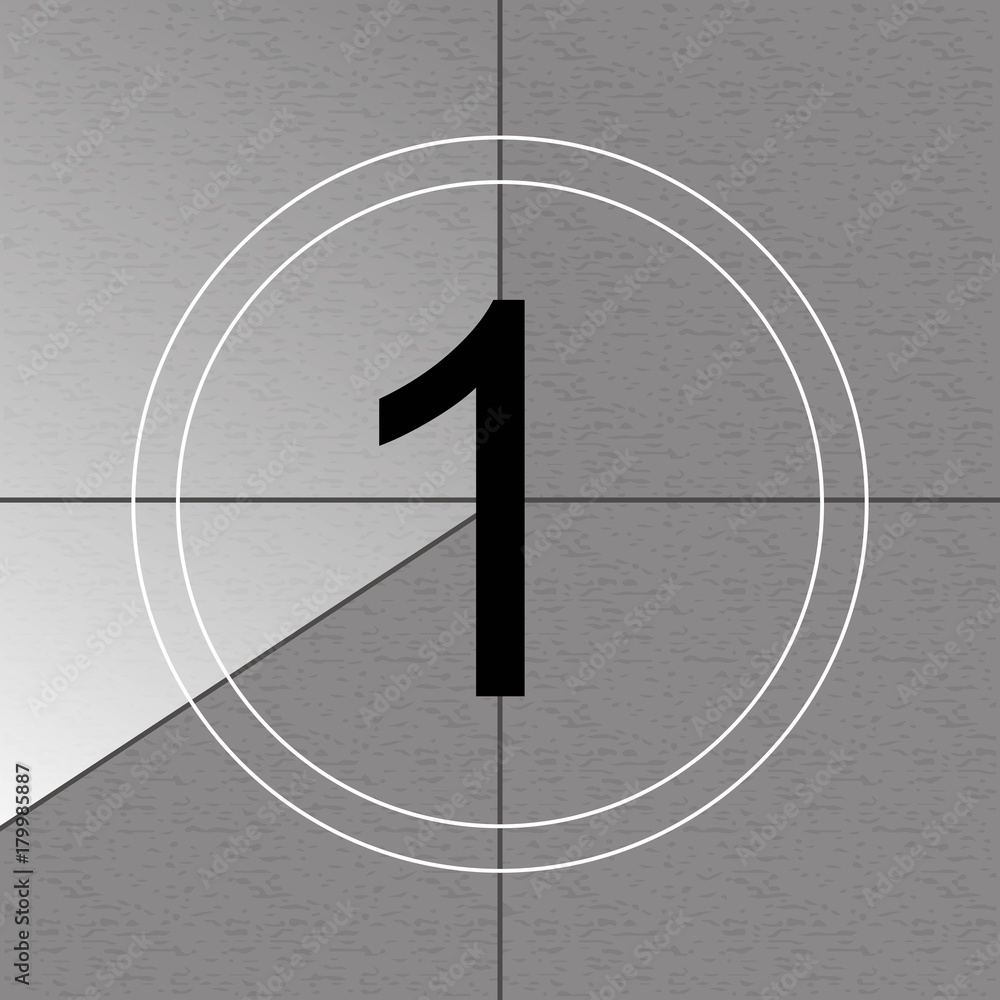 Creative vector illustration of countdown frame. Art design. Old film ...