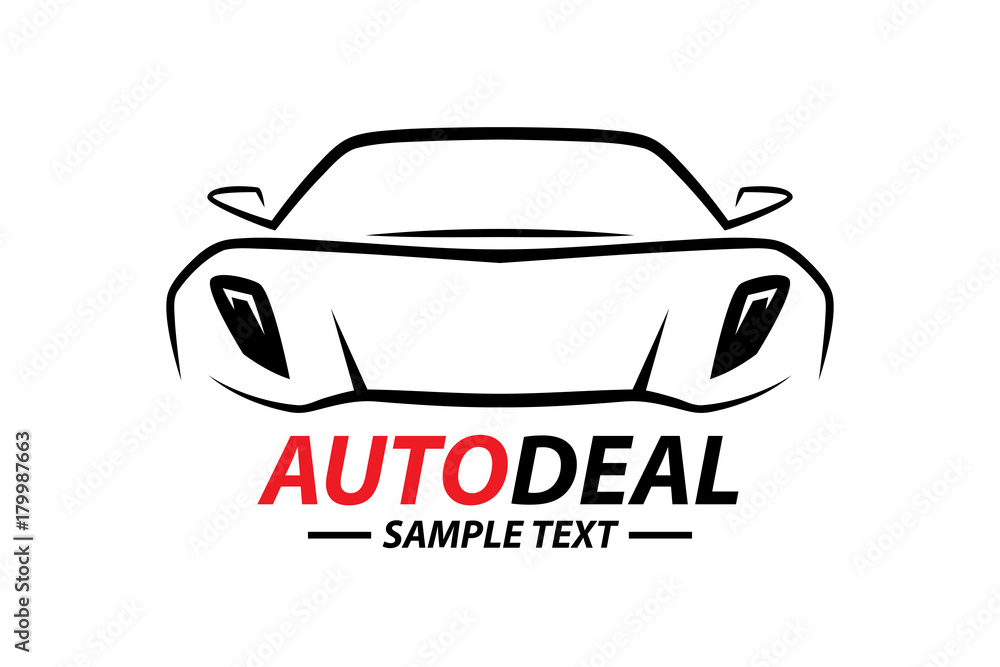 Automotive dealer concept logo design with sports car vehicle ...