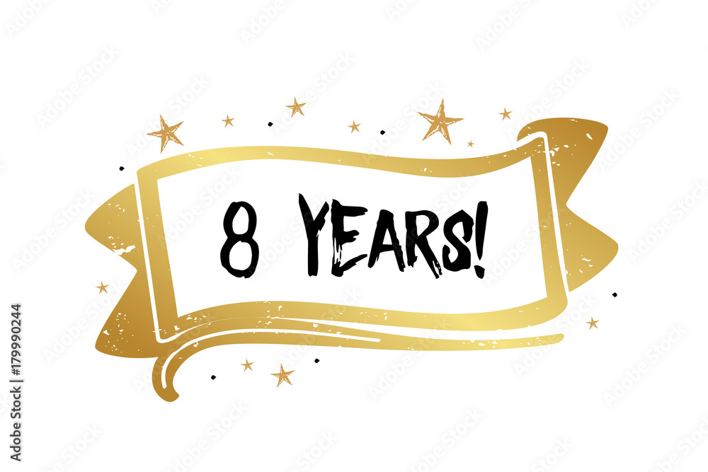 8 Years, beautiful greeting card poster calligraphy black text word ...