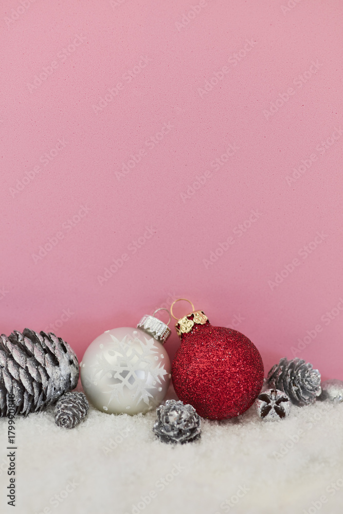 Christmas background design in pink Stock Photo | Adobe Stock