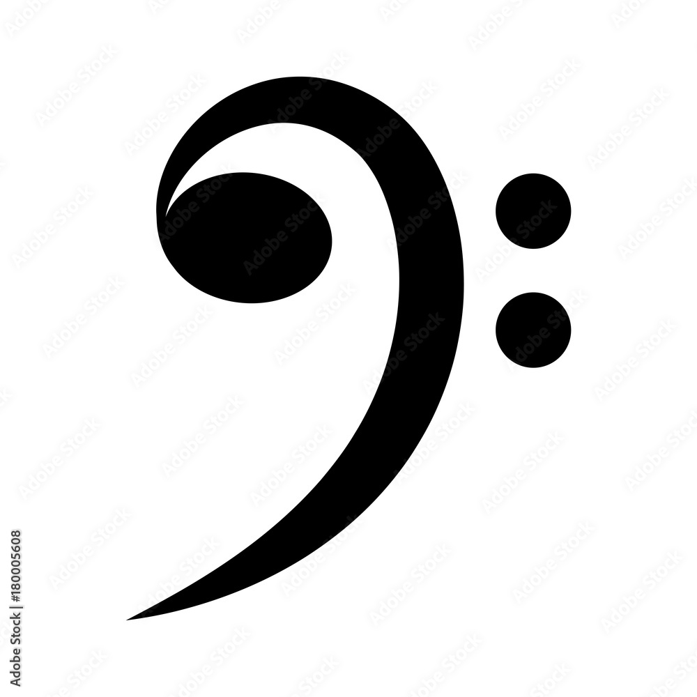 Isolated musical note, Bass clef, Vector illustration Stock Vector ...