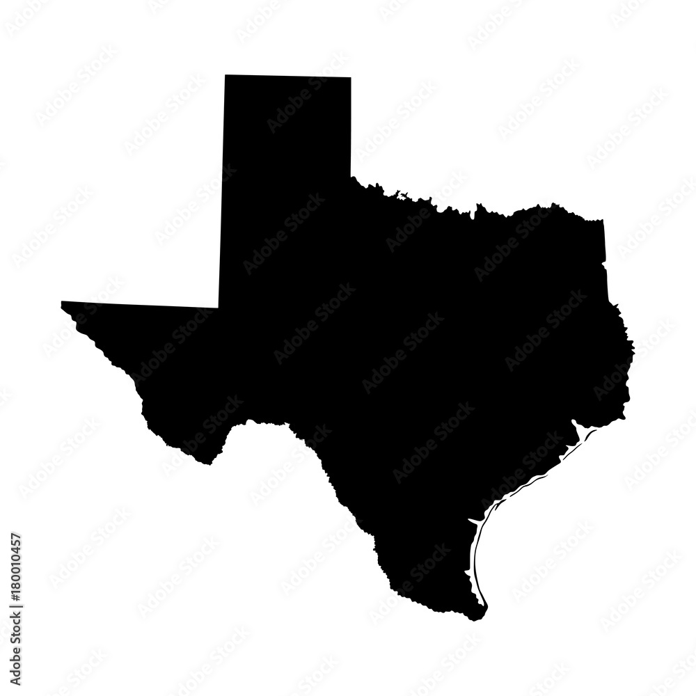 Texas vector map high detailed silhouette illustration isolated on ...