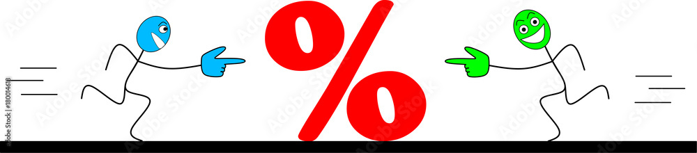 Vetor de Strichmännchen laufen zu den Rabatten do Stock | Adobe Stock