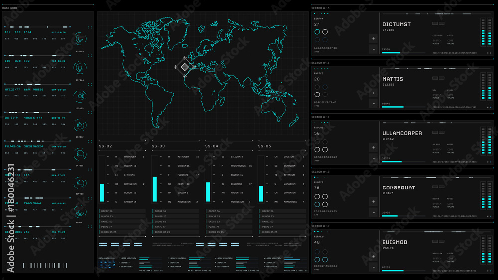 Futuristic World Map Display Stock Template | Adobe Stock