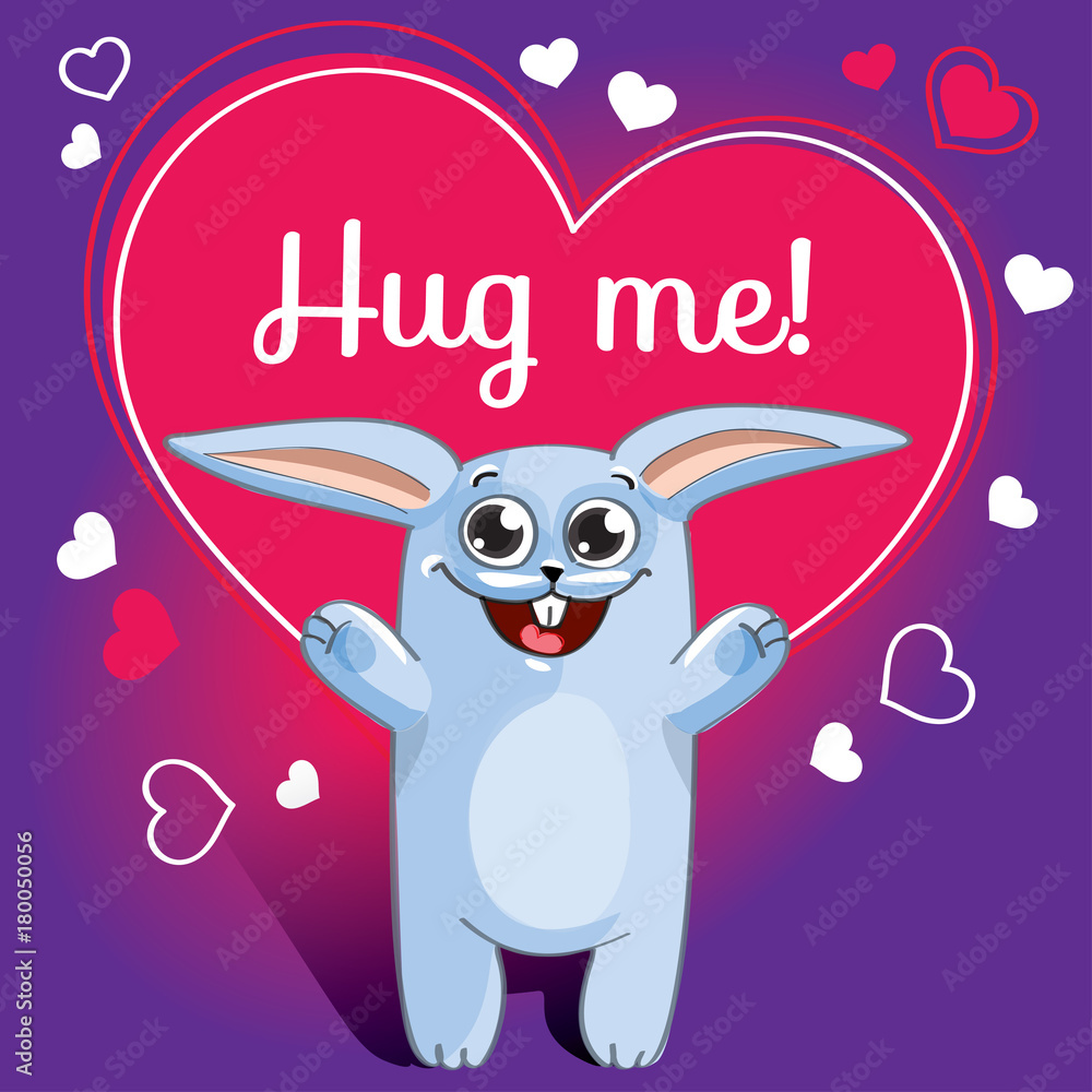 Cartoon rabbit ready for a hugging Stock Vector | Adobe Stock