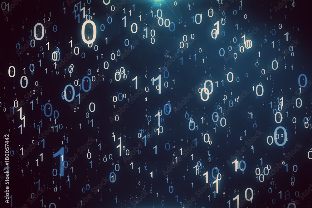 Animated background featuring a particle rain of binary numbers falling ...