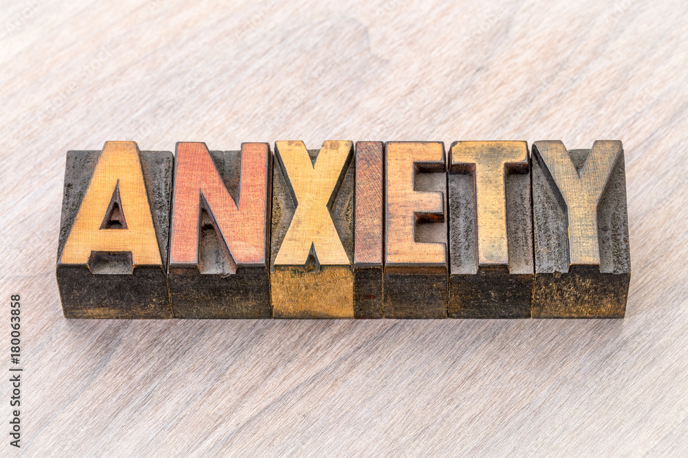 anxiety word abstract in wood type Stock Photo | Adobe Stock