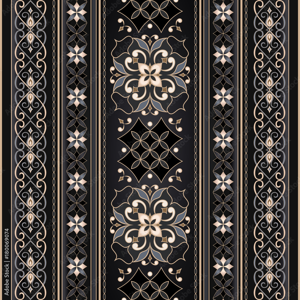 Vector line art seamless border for design template. Stock Vector ...