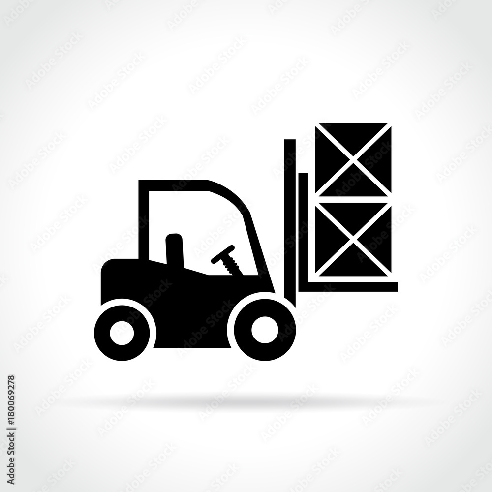 fork lift icon on white background Stock Vector | Adobe Stock