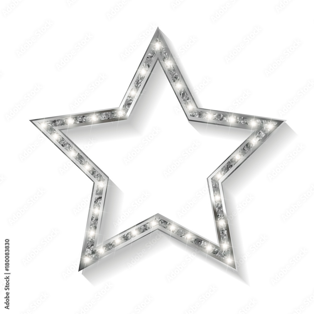 vector silver star on the starry night Stock Vector | Adobe Stock