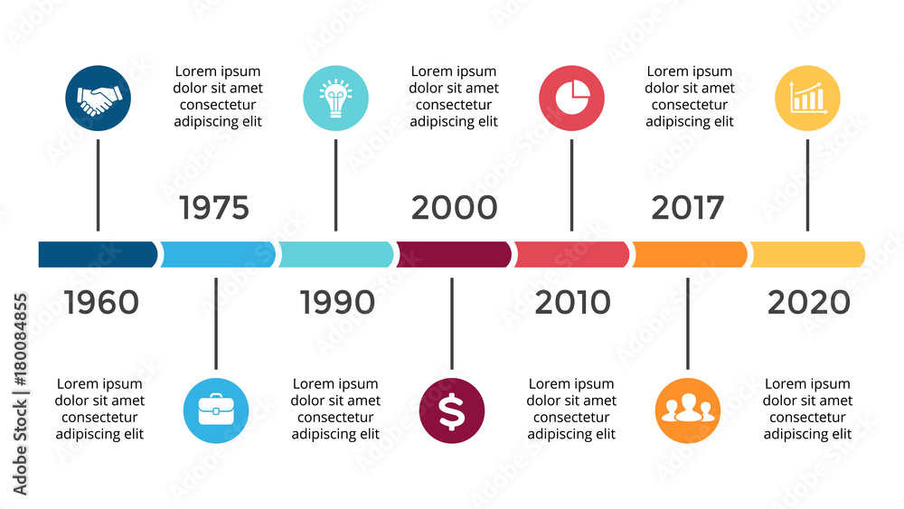 Vector arrows circles timeline infographic, diagram chart, graph ...
