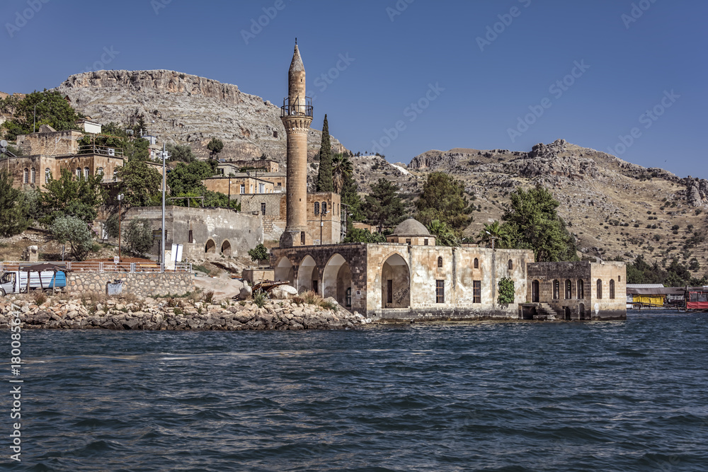 Historic Mosque Throughout the Euphrates River in Halfeti Town ...