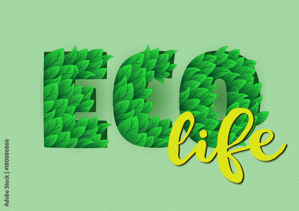 vector illustration with eco life symbol Stock Vector | Adobe Stock