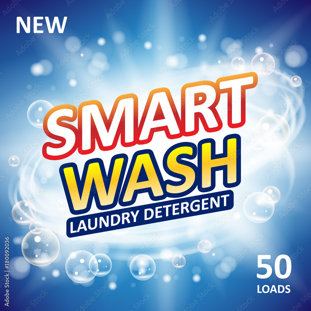 Smart clean soap banner ads design. Laundry detergent fresh clean ...