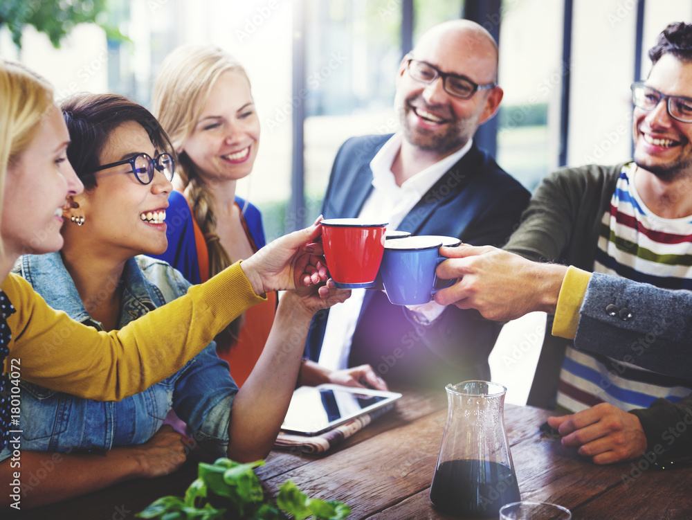 Friends having coffee together Stock Photo | Adobe Stock